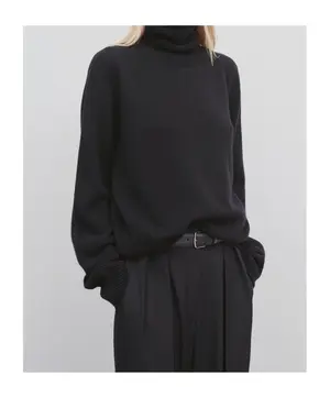 THE ROW High Neck Ribbed Sweater