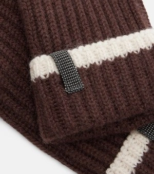 Brunello Cucinelli Monili-striped Gloves