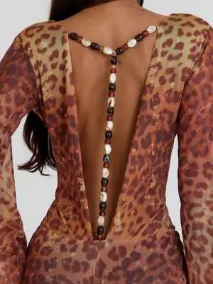 OUTCAST Kathryn Playsuit With Plunging Neckline And Bead Detailing