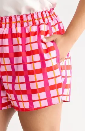 SUGARLIPS Darvy Check High Waist Shorts