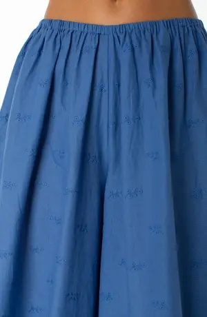 Roxy Cambria Wide Leg Eyelet Pants - Dutch Blue