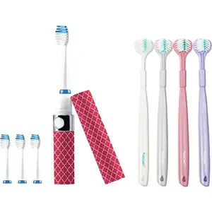 PURSONIC Portable Sonic Toothbrush With Travel Case & 360° Toothbrush Set