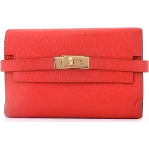 Hermès Kelly Trifold Wallet Chevre Mysore Medium - Red