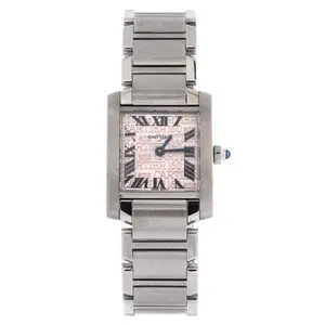 CARTIER 160 Limited Edition Tank Francaise Quartz Watch Stainless Steel 20 - Metallic Silver