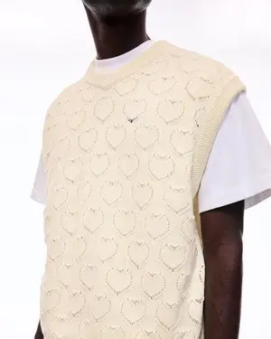 VOWELS Eyelet Sweater Vest - Off White