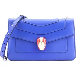 BVLGARI Serpenti Forever Shoulder Bag Leather Small - Blue