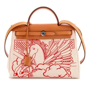 Hermès Herbag Zip Pegase Pop Toile And Leather 31 - White