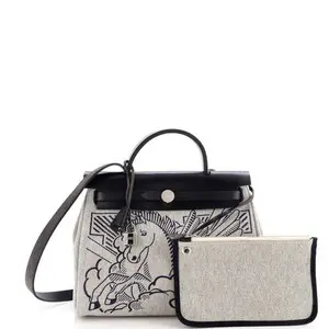 Hermès Herbag Zip Pegase Pop Toile And Leather 31