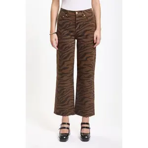 DAZE Zebra Stripe Crop Wide Leg Pants