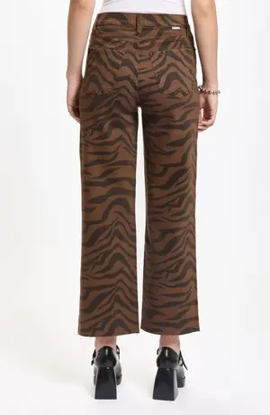 DAZE Zebra Stripe Crop Wide Leg Pants
