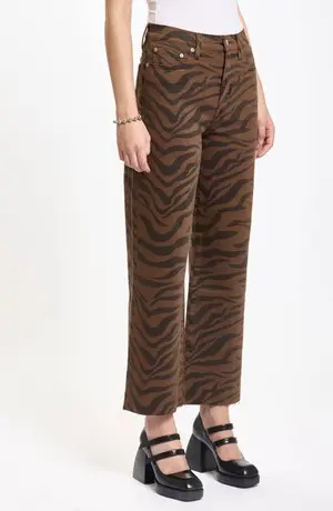 DAZE Zebra Stripe Crop Wide Leg Pants