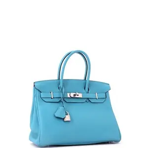 Hermès Birkin Handbag Togo With Palladium Hardware 30 - Blue