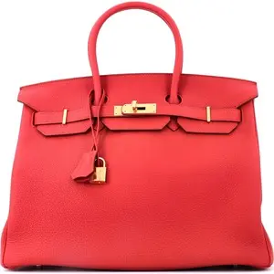 Hermès Birkin Handbag Togo With Gold Hardware 35 - Red