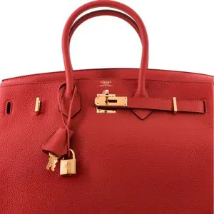 Hermès Birkin Handbag Togo With Gold Hardware 35 - Red