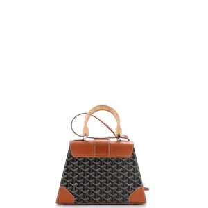 Goyard Saigon Top Handle Bag Coated Canvas With Leather Pm - Brown