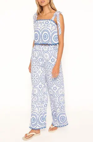 PETAL & PUP Felicia Tile Print Top & Pants Set