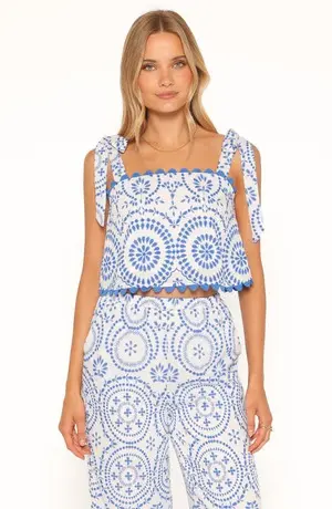 PETAL & PUP Felicia Tile Print Top & Pants Set