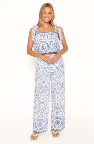 PETAL & PUP Felicia Tile Print Top & Pants Set