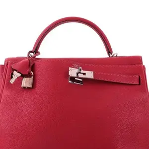 Hermès Kelly Handbag Togo With Palladium Hardware 32 - Red