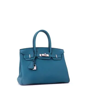 Hermès Birkin Handbag Togo With Palladium Hardware 30 - Blue