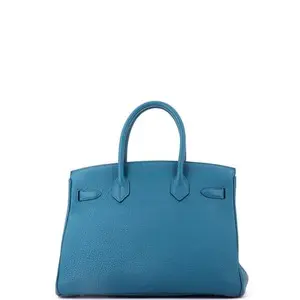 Hermès Birkin Handbag Togo With Palladium Hardware 30 - Blue