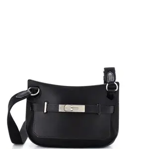 Hermès Jypsiere Bag Evergrain Mini - Black