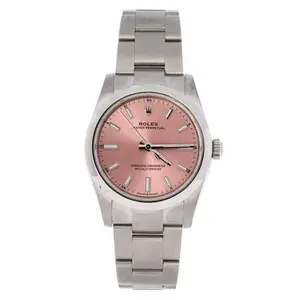 ROLEX Oyster Perpetual Pink Automatic Watch Stainless Steel 34