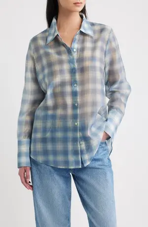 Rails Bishop Plaid Button Up Shirt - Sky Shadow