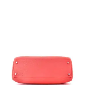 Hermès Kelly Handbag Clemence With Palladium Hardware 32 - Pink