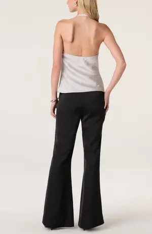 Astr The Label Variel Satin Halter Top