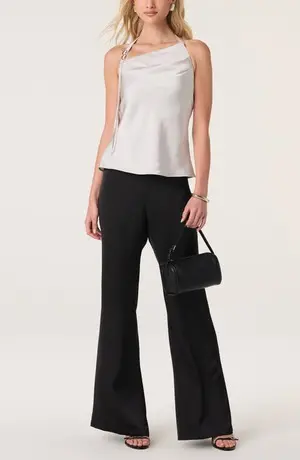 Astr The Label Variel Satin Halter Top