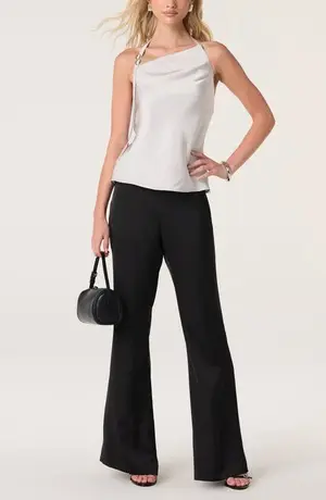 Astr The Label Variel Satin Halter Top