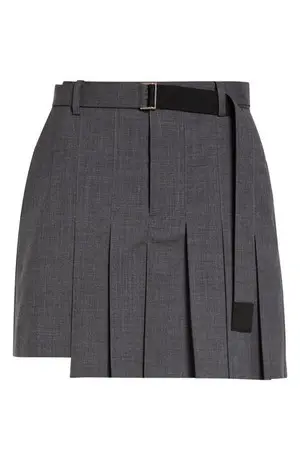 Sacai Belting Suiting Skort - Gray
