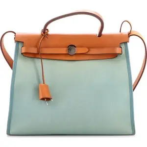 Hermès Herbag Zip Leather And Toile 31 - Blue