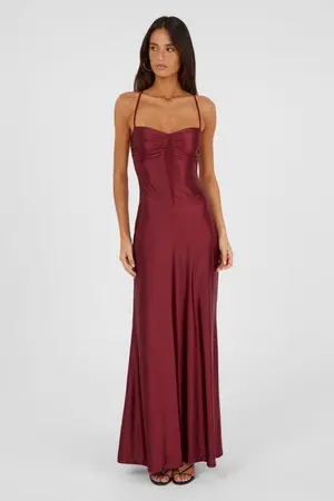 SASHA THERESE Georgette Maxi Dress - Red