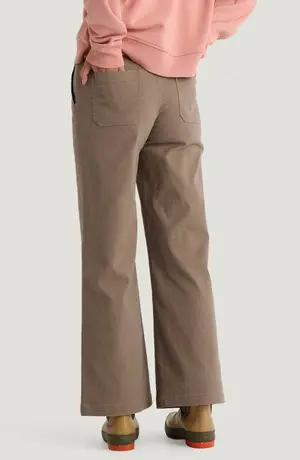 FREE FLY Wide Leg Stretch Cotton Pants - Fossil