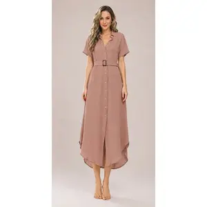 ZILPU Lightweight Swim Cover-up Maxi Dress - Khaki