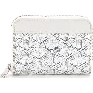 Goyard Matignon Zip Wallet Coated Canvas With Leather Pm - White