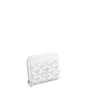 Goyard Matignon Zip Wallet Coated Canvas With Leather Pm