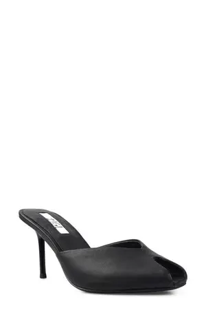 ZIGI Birdey Peep Toe Mule - Black Leather