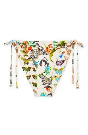 REISS Thia Butterfly Print Side Tie Bikini Bottoms