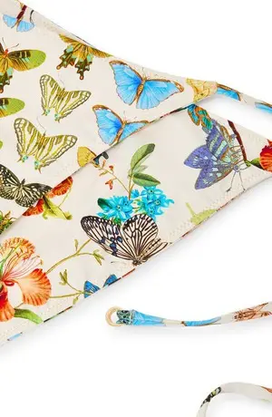 REISS Thia Butterfly Print Side Tie Bikini Bottoms
