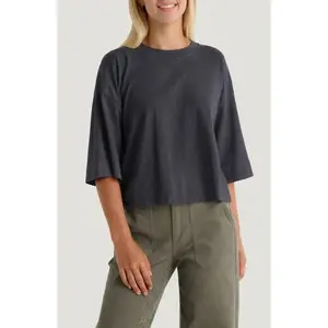 FREE FLY Heavyweight Cotton Crop T-shirt Anthracite