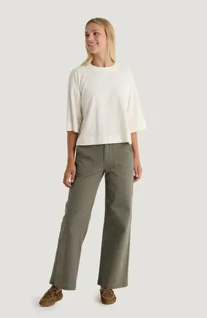 FREE FLY Heavyweight Cotton Crop T-shirt - Bone