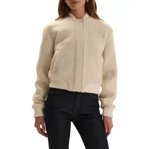 FAVORITE DAUGHTER The Bouclé Studio Bomber Jacket - Ivory