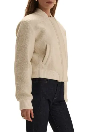 FAVORITE DAUGHTER The Bouclé Studio Bomber Jacket
