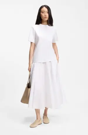 BOSS Valie Cotton Midi Skirt