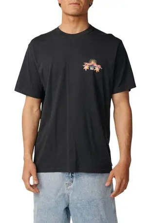 Rip Curl Hazed & Tubed Graphic T-shirt - Washed Black