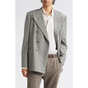 Valentino Garavani Plaid Mohair & Wool Sport Coat - Grey