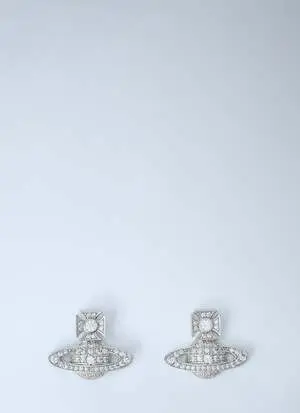 VIVIENNE WESTWOOD Carmela Bas Relief Earrings With Crystal Embellishment - Silver